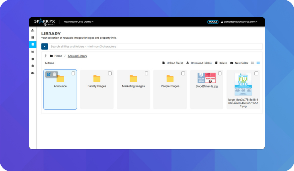 TouchSource Spark PX™ Account Library Features